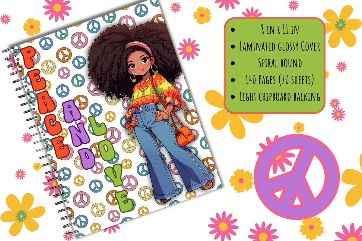 Peace And Love Notebook| Positively Lena
